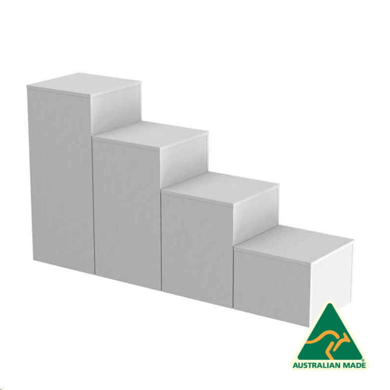 White Tiered Display Plinth Set | Apex Display