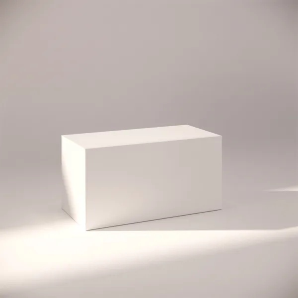 White Rectangular Display Pedestal 600mm - Apex Display